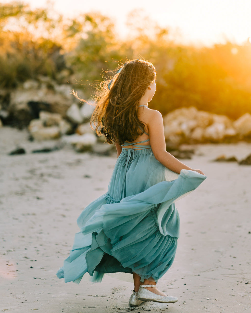 Wendy Tulle Dress (soft teal) – INDIE BLUE