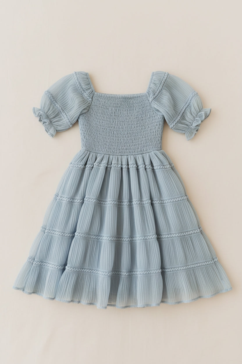 Karina Dress (blue chiffon) – INDIE BLUE