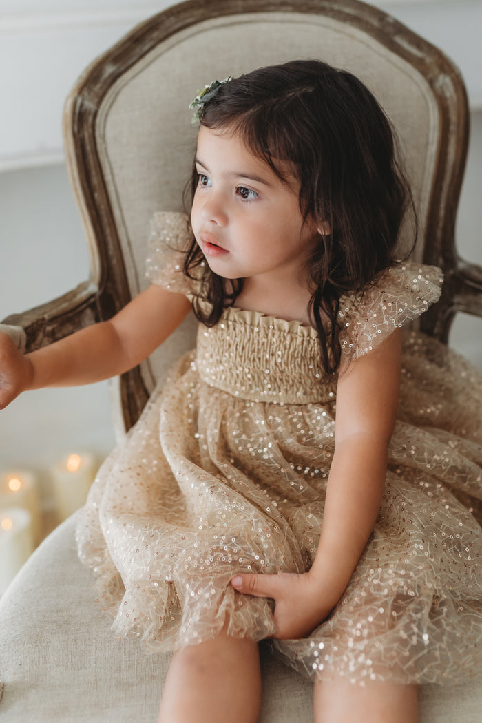 Juliet Dress (sequin gold tulle) – INDIE BLUE
