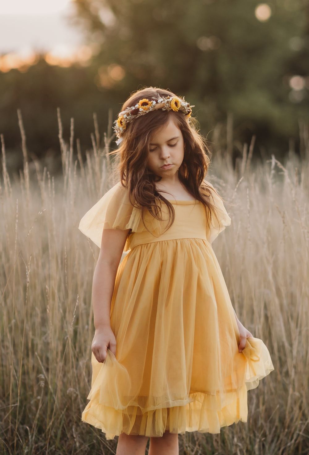 Fawn Dress (saffron tulle) – INDIE BLUE