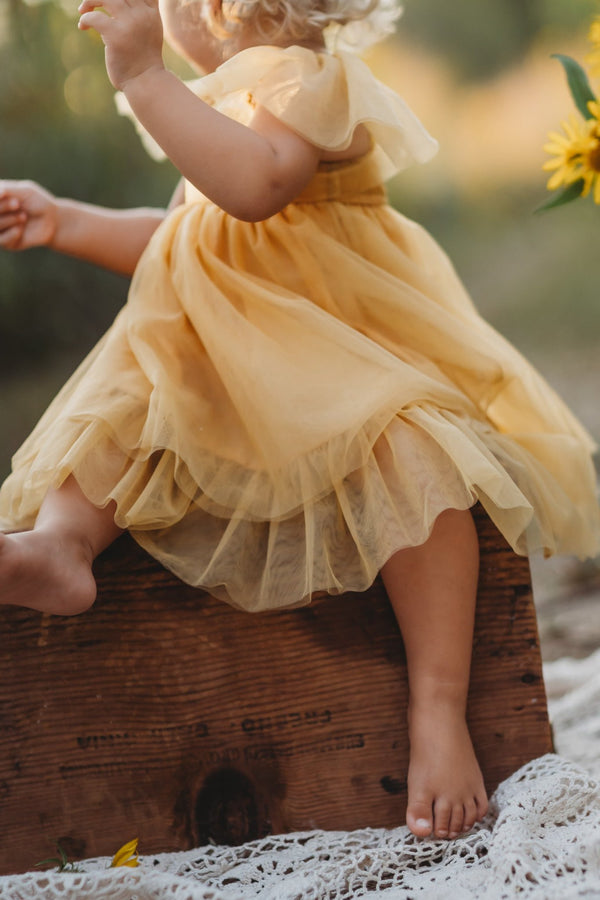 Fawn Dress (saffron tulle) – INDIE BLUE
