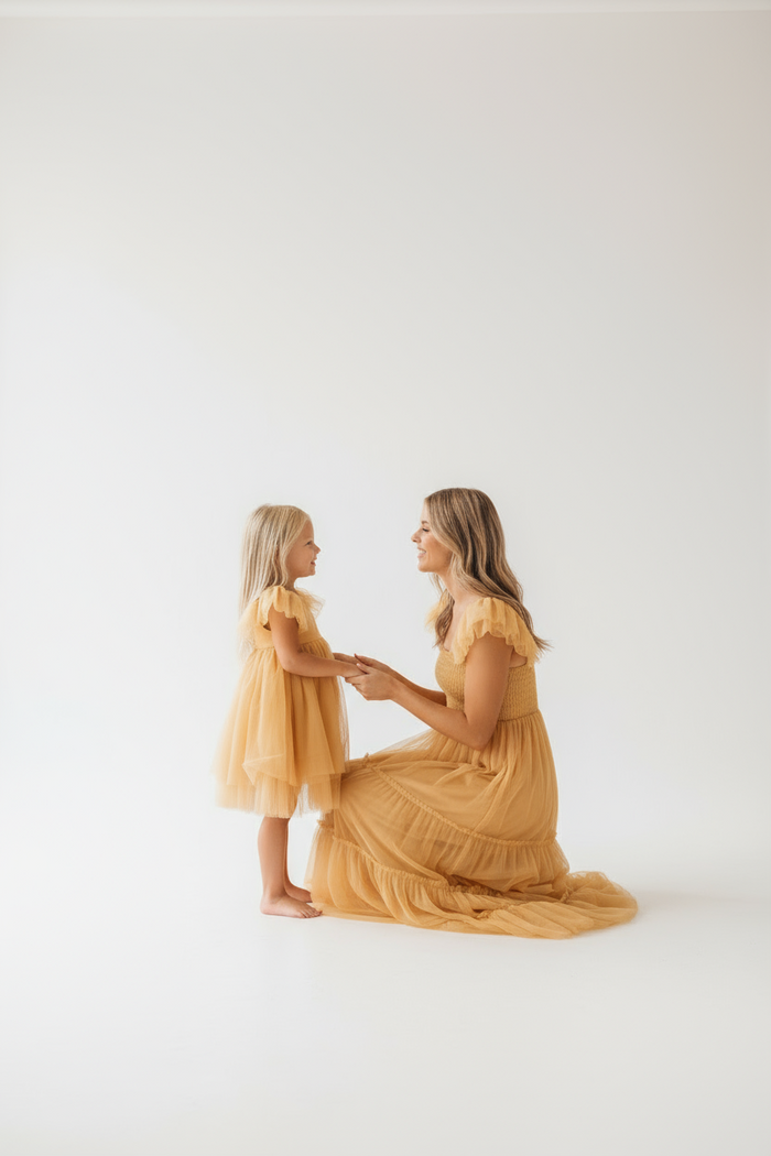 Fawn Dress (saffron tulle) – INDIE BLUE
